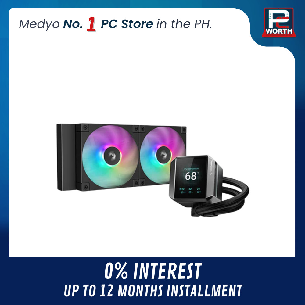DEEPCOOL MYSTIQUE 240 240MM W LCD DISPLAY ARGB BLACK 2 FANS AIO COOLER ...