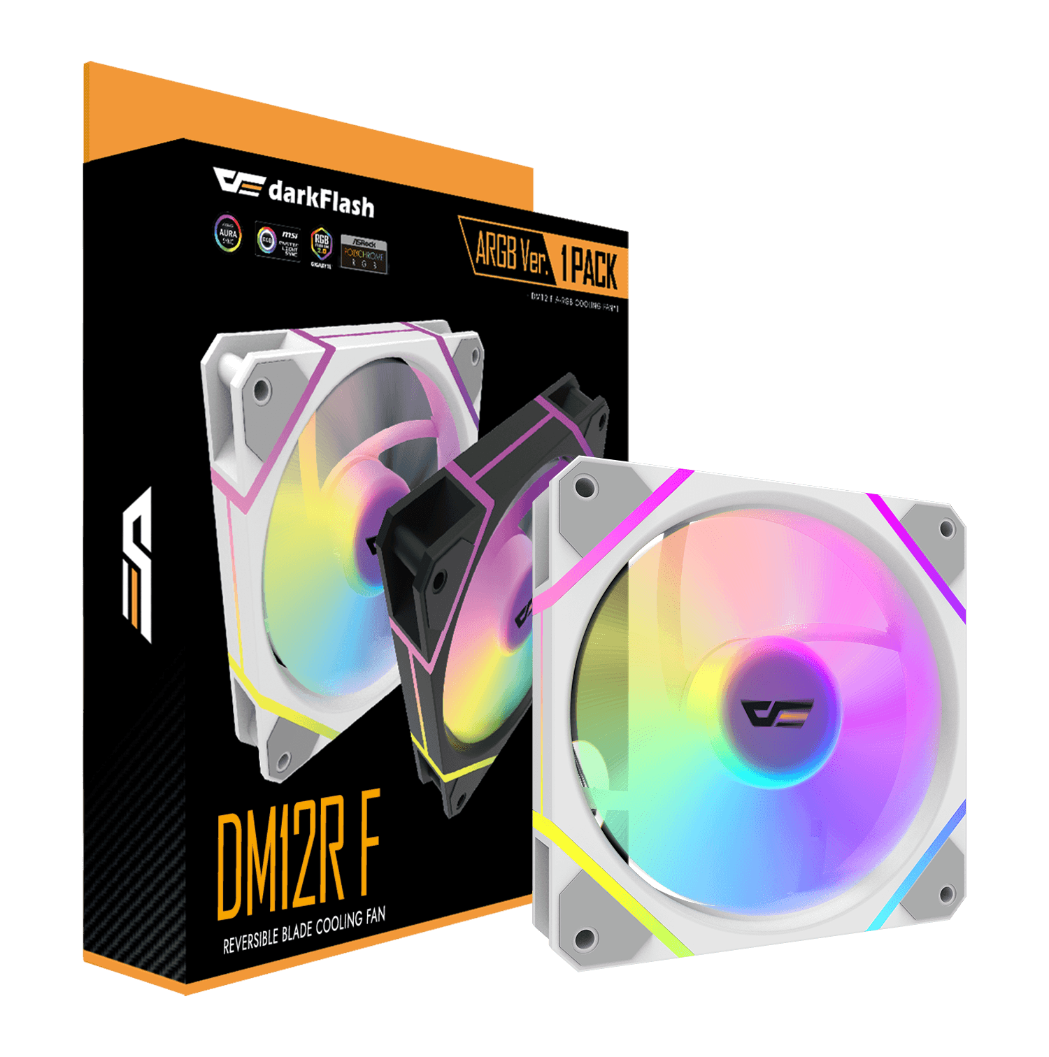 DARK FLASH DM12F 120MM ARGB WHITE SINGLE CASE FAN | PC Worth