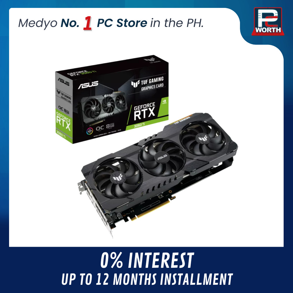 GEFORCE RTX 3060 TI ASUS TUF GAMING OC BLACK 8GB GDDR6X TRIPLE FAN RGB ...