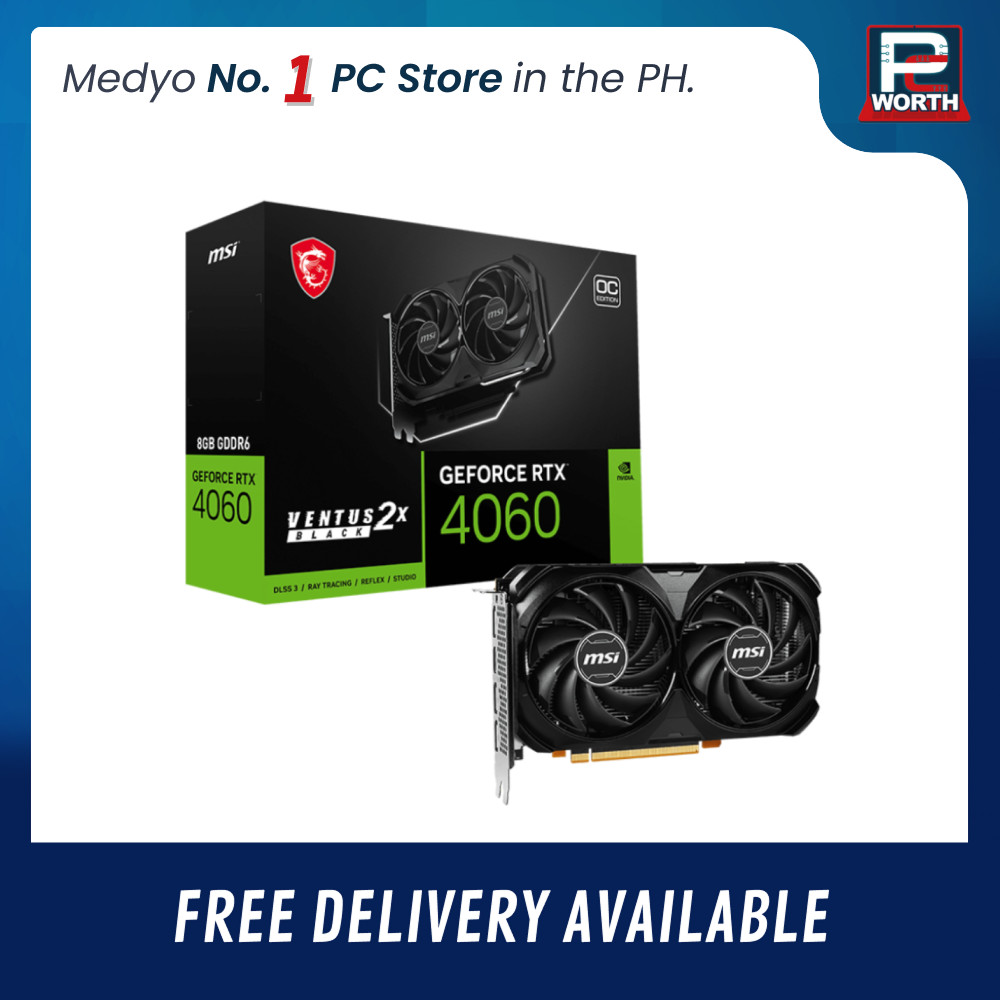 GEFORCE RTX 4060 MSI VENTUS 2X OC 8GB GDDR6 DUAL FAN | PC Worth