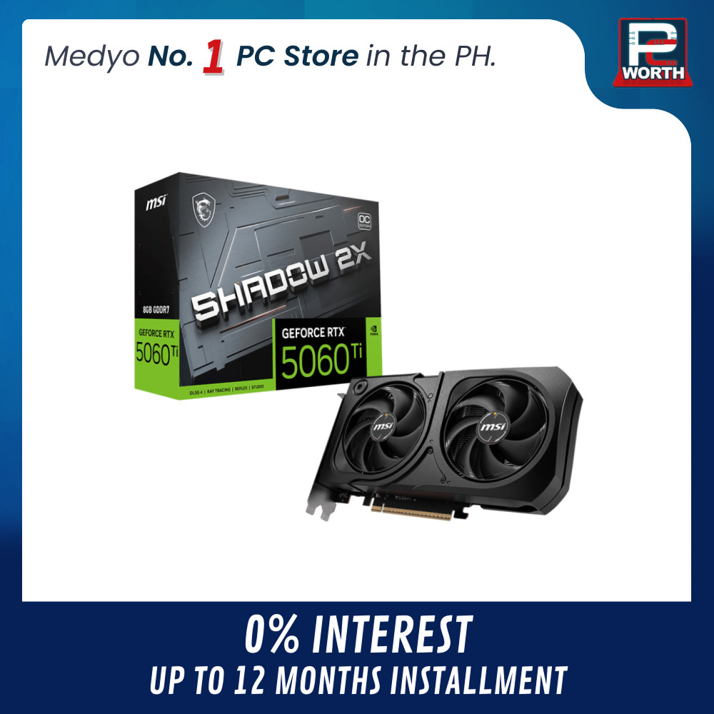 GEFORCE RTX 5060 TI MSI SHADOW 2X OC PLUS 8GB GDDR7 DUAL FAN | PC Worth