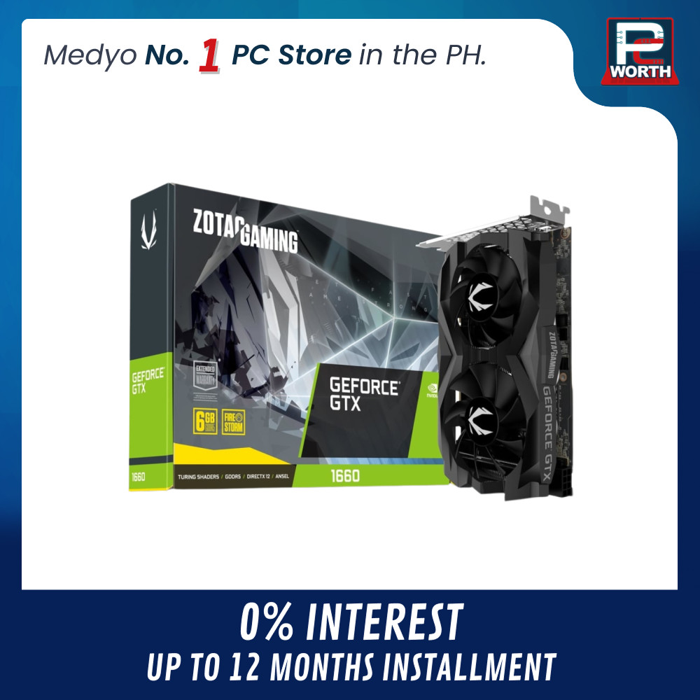 GEFORCE GTX 1660 ZOTAC 6GB GDDR5 BLACK DUAL FAN | PC Worth