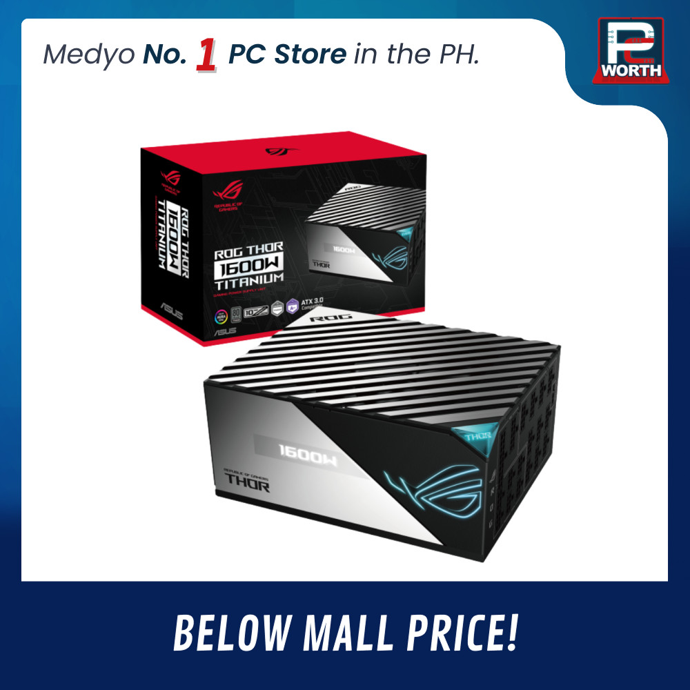 ASUS ROG THOR 1600T GAMING 1600W 80+ TITANIUM BLACK WITH PCIE 5.0 FULLY ...