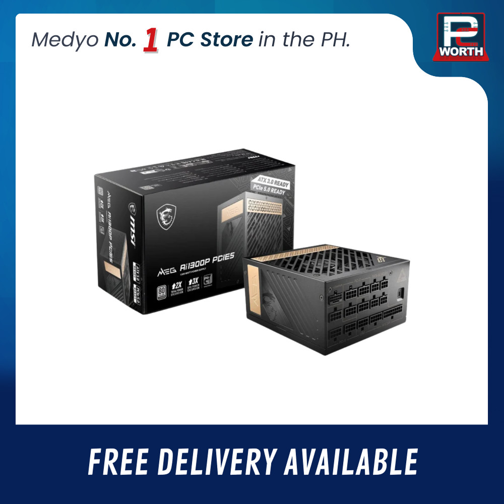 MSI MEG AI 1300P 1300W 80+ PLATINUM ATX 3.0 WITH PCIE 5.0 FULLY MODULAR ...