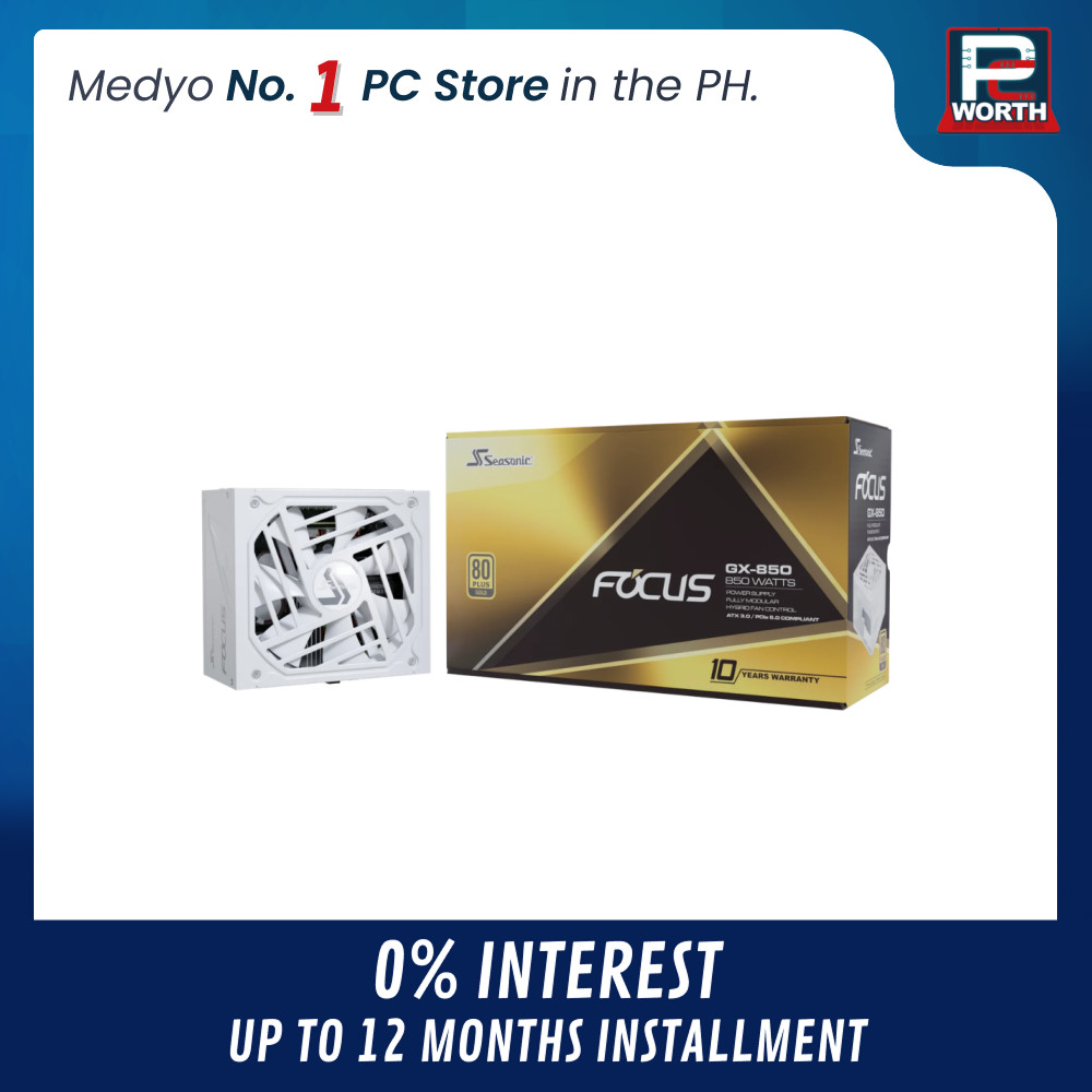 SEASONIC FOCUS GX-850 850W 80+ GOLD WHITE WITH PCIE 5.0 FULLY MODULAR ...