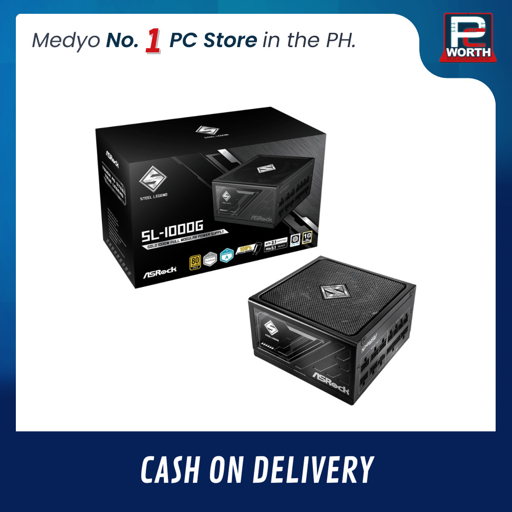 ASROCK STEEL LEGEND SL-1000G 1000W 80+ GOLD WITH PCIE 5.1 FULLY MODULAR ...
