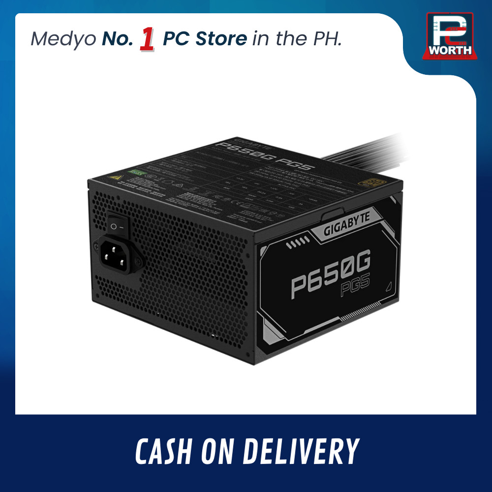 GIGABYTE P650G BLACK 650W PG5 80+ GOLD ATX NON MODULAR | PC Worth
