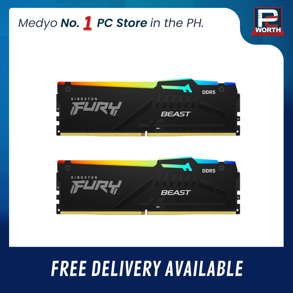 KINGSTON FURY BEAST RGB BLACK (KF560C40BBAK2-32) 16GBX2=32GB 6000MHZ ...